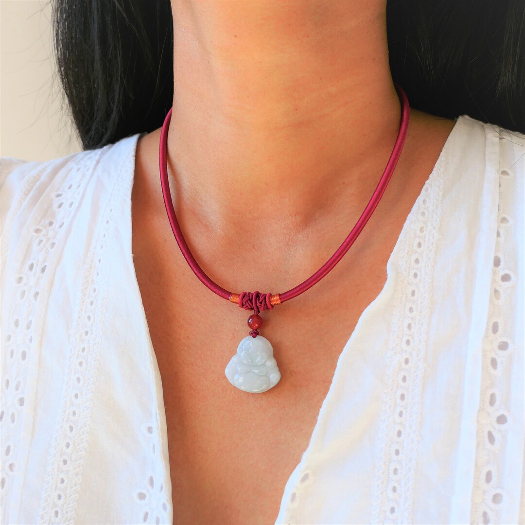 Milefo Laughing Buddha Pendant 22 Mm Natural Grade A Jadeite Lucky ...