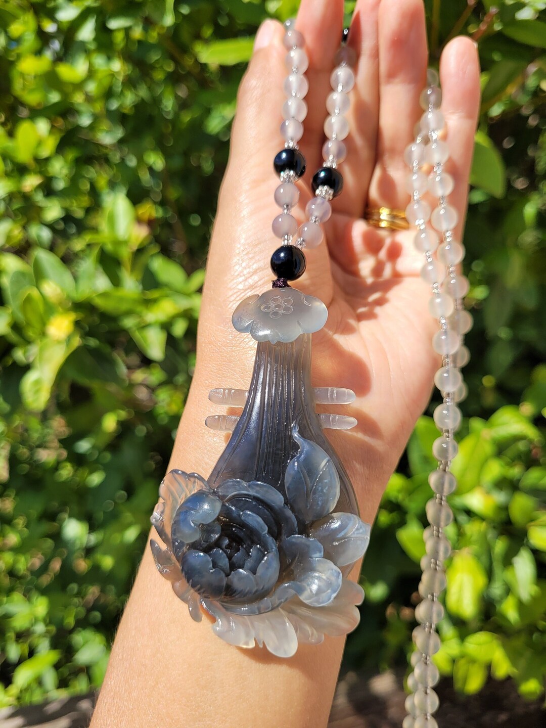 Pipa Pendant Chinese Musical Instrument Hand-carved in Natural Xiu Jade ...