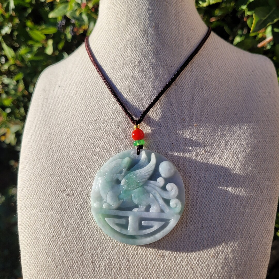 Flying Pixiu Locket Pendant With Wings in Natural Jadeite Type A From ...