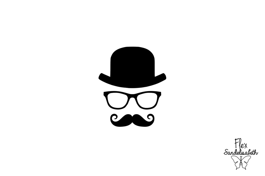 Moustache lunettes chapeau appliqué flex thermocollant couleur et ...