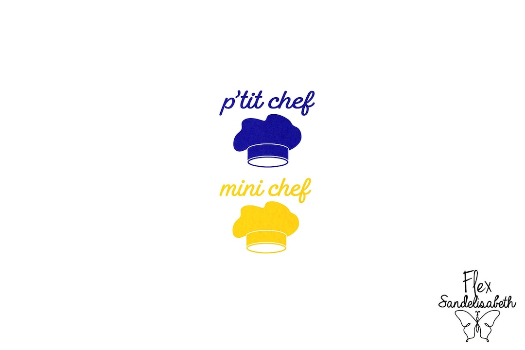 Little Chef Mini Chef Hat FLOCK Velvet of Your Choice Applied Iron-on ...