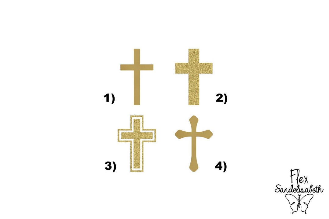 Cross Religion Communion Baptism Flex Applied Iron-on Color and Size of ...