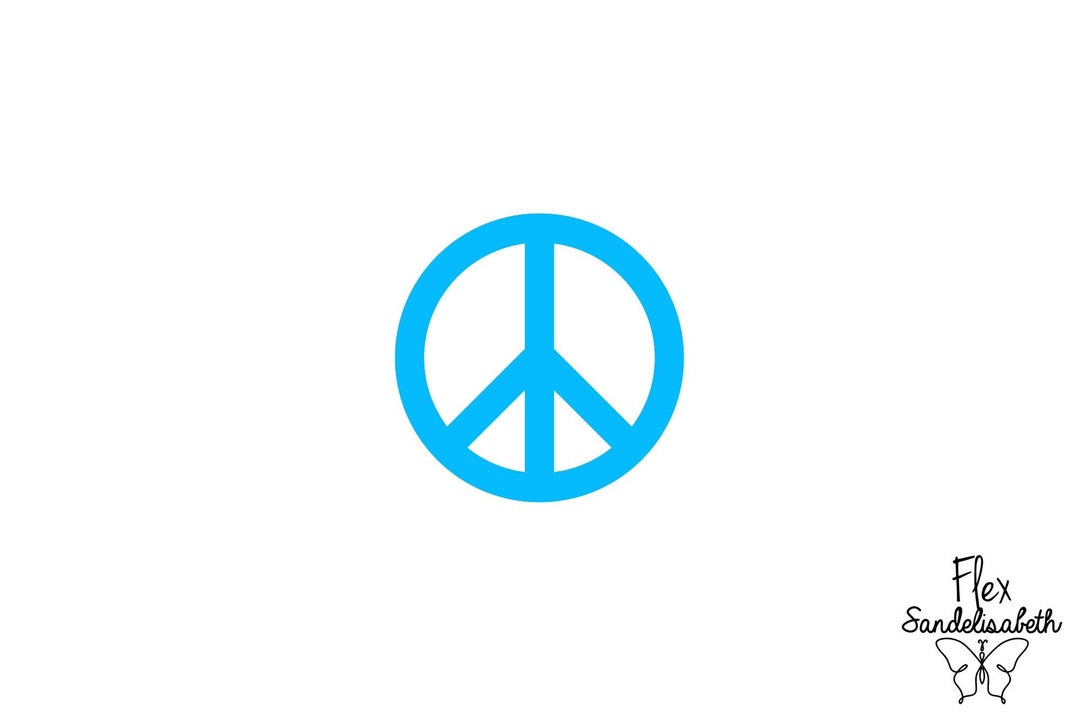 Peace & Love Symbol Applied Flex Iron-on Textile Transfer Color and ...