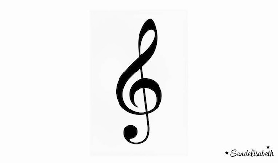 sol key applique flex fusible black music notes | Etsy