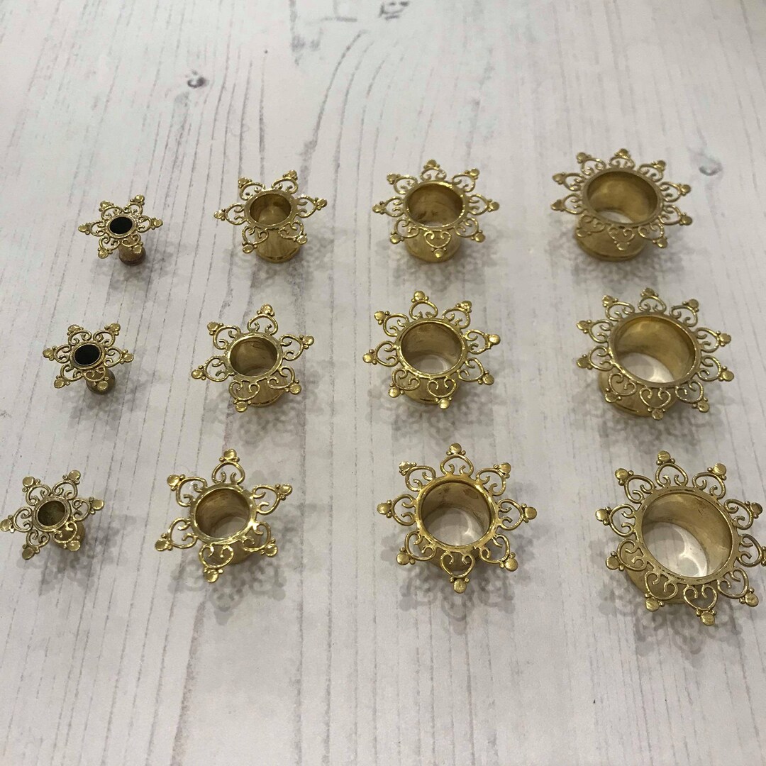 Brass Tunnels,brass Ear Plugs,plugs,tunnels,stretchers,flesh Tunnels ...