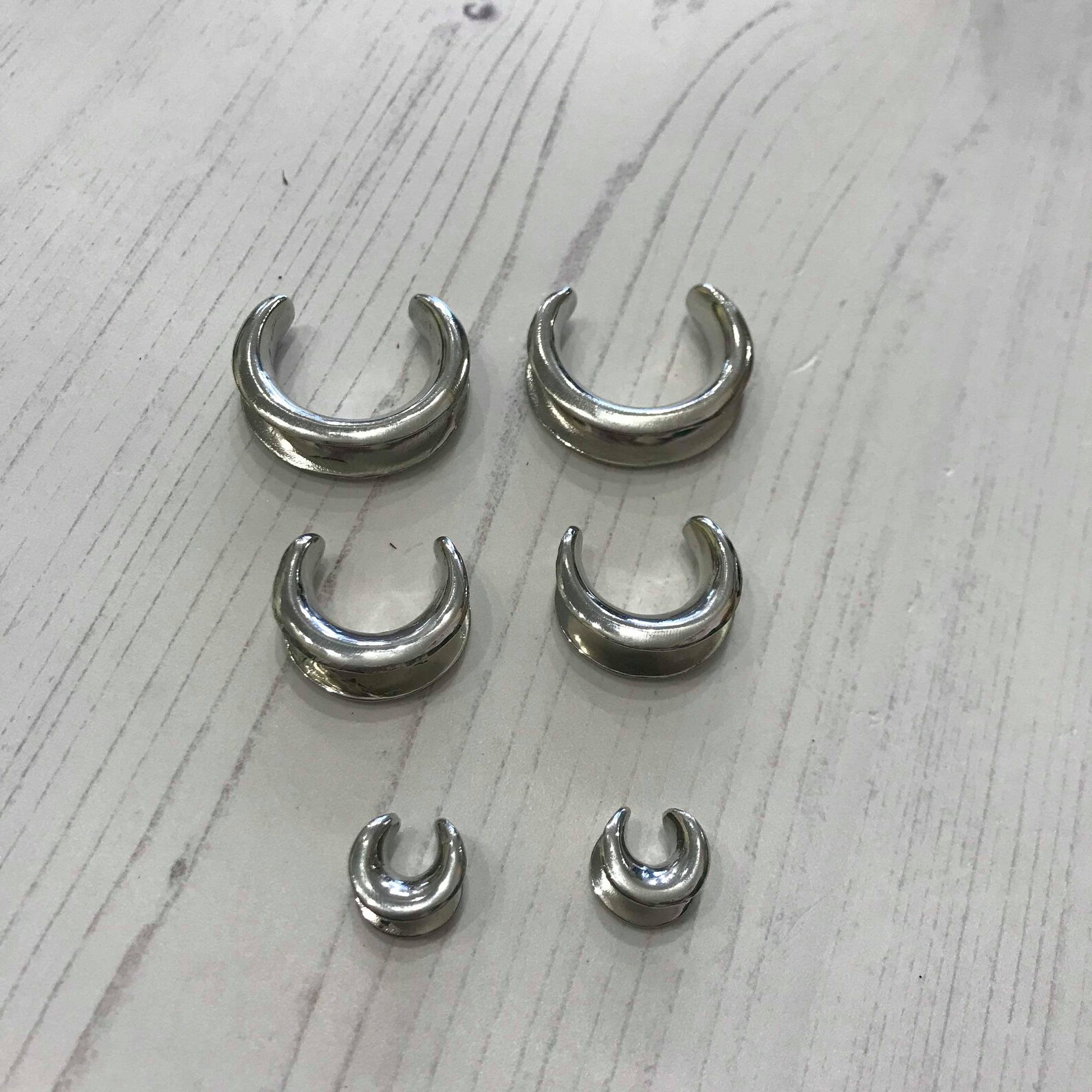 Silver Ear Saddles,brass Ear Weights,saddle Earrings,saddle,silver ...