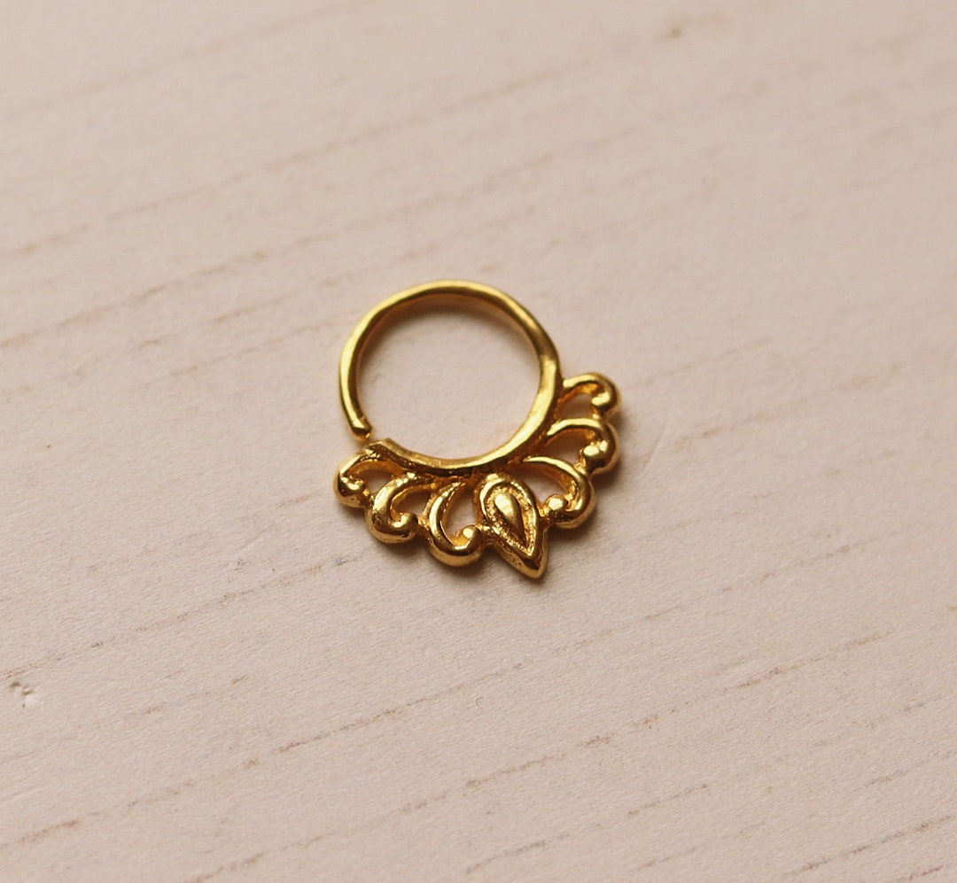 Gold Plated Septum,gold Piercing,gold Septums,body Jewellery,18g ...
