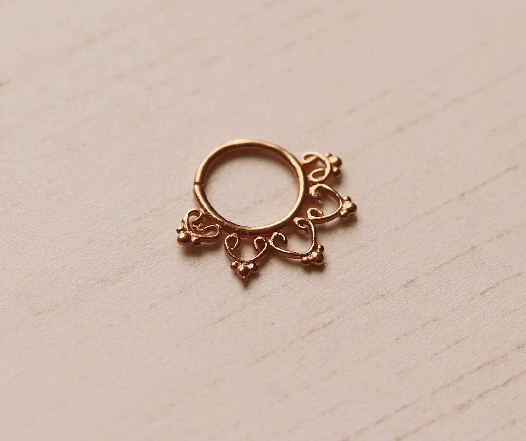 Rose Gold Plated Septum,gold Piercing,gold Septums,body Jewellery,18g ...