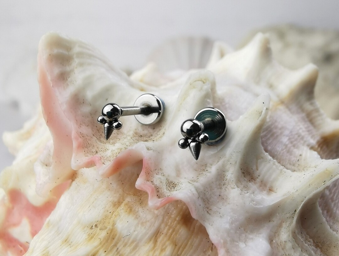Stainless Steel Labret,tragus,medusa,monroe,silver Piercing,body ...