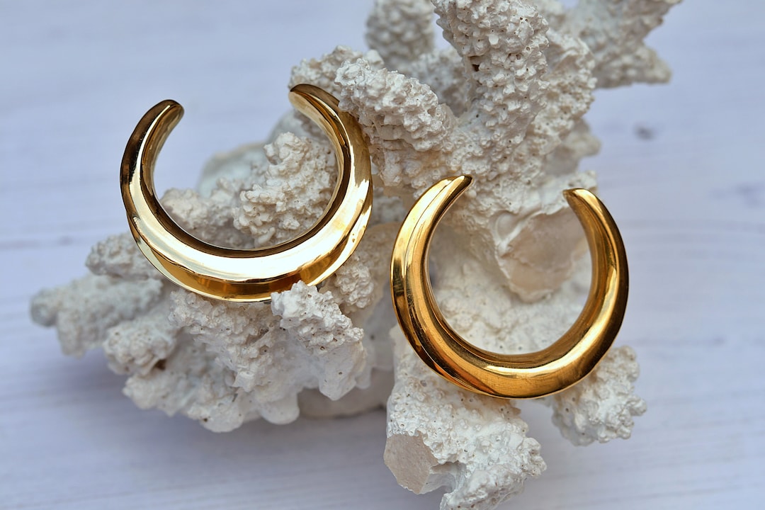 Brass Ear Saddles,brass Ear Weights,saddle Earrings,brass Gauge ...
