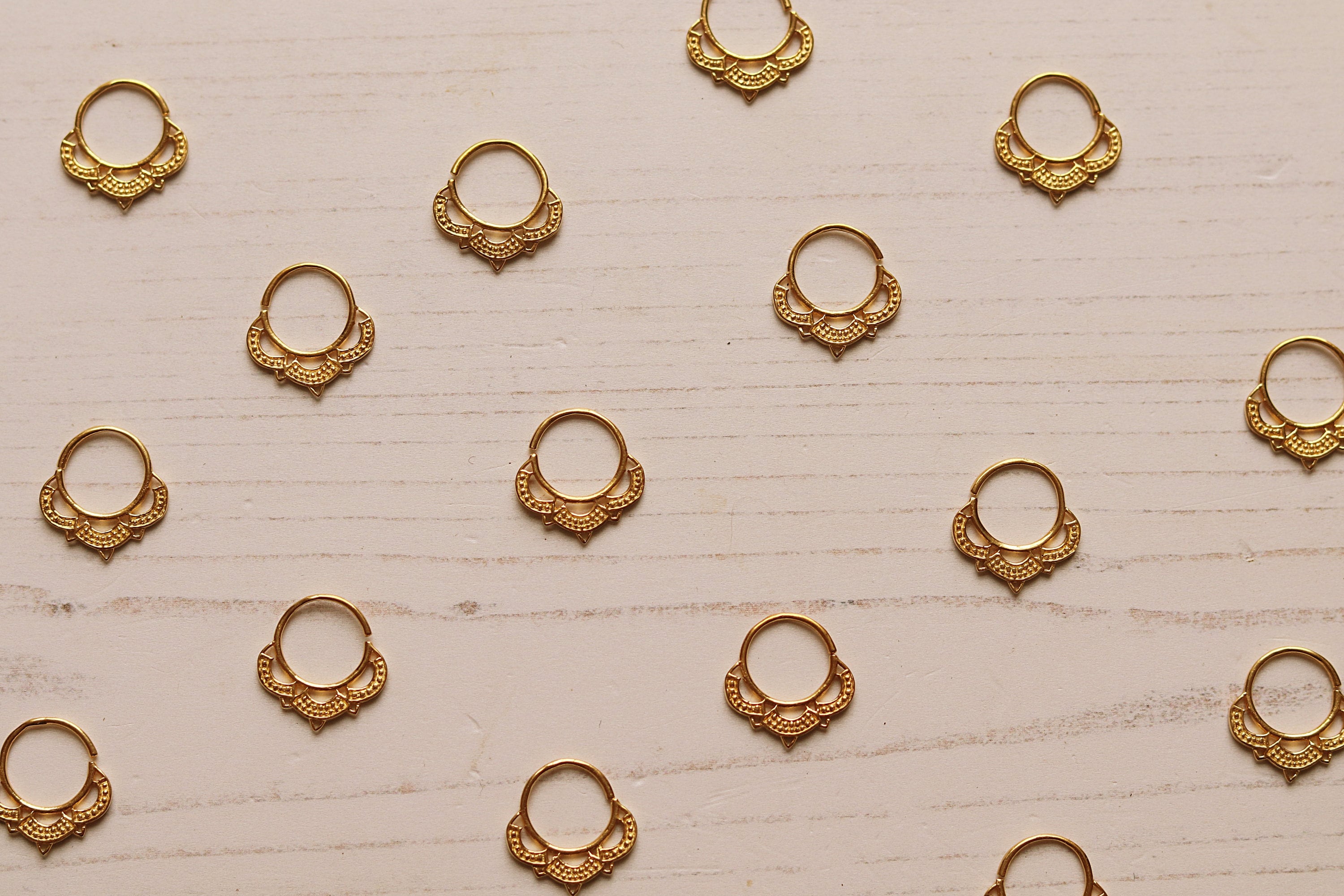 Gold Plated Septum,gold Piercing,gold Septums,body Jewellery,18g ...