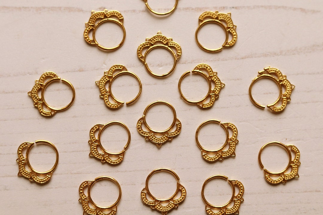 Gold Plated Septum,gold Piercing,gold Septums,body Jewellery,18g ...