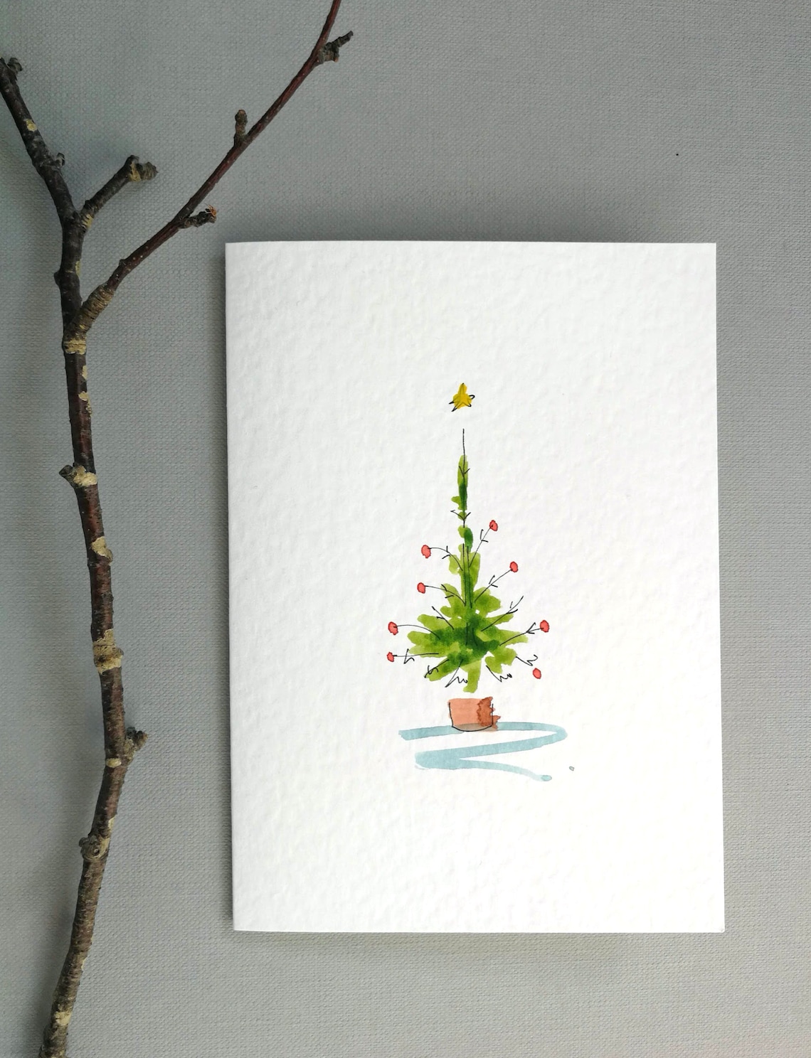 Pack 8 Cartes de Noël aquarelles peintes à la main La - Etsy France