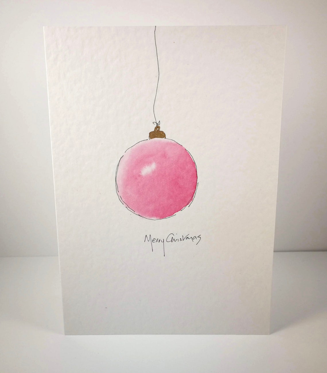 8 Pack Hand Painted Watercolour Christmas Cards the Bauble - Etsy