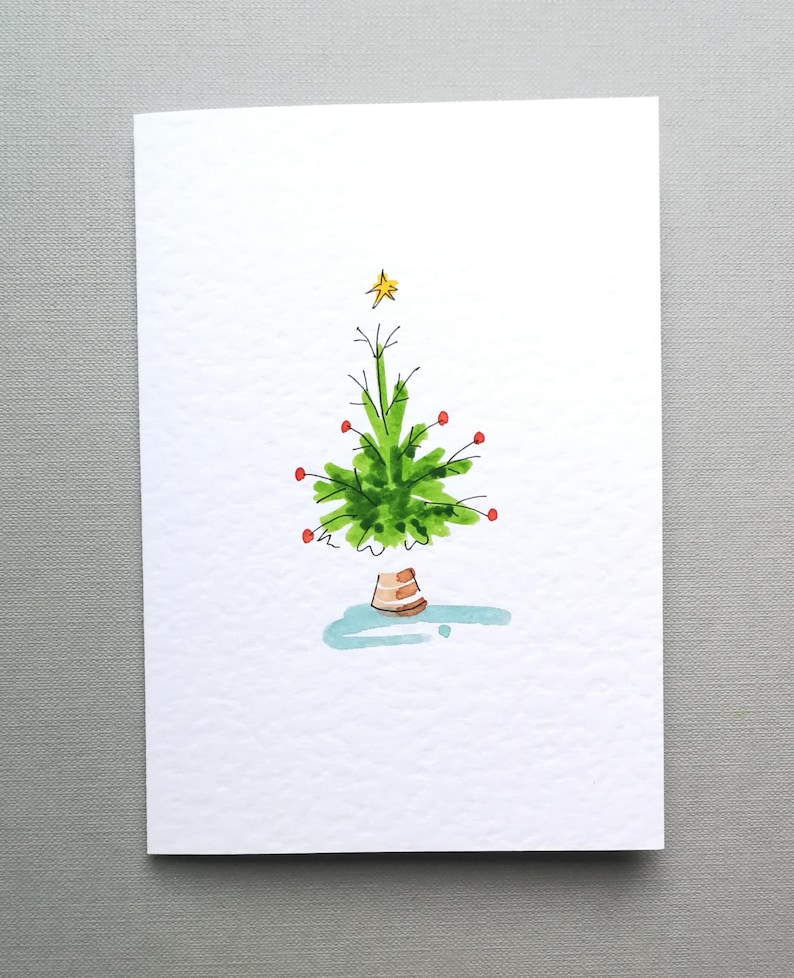8 Pack Hand Painted Watercolour Christmas Cards the - Etsy