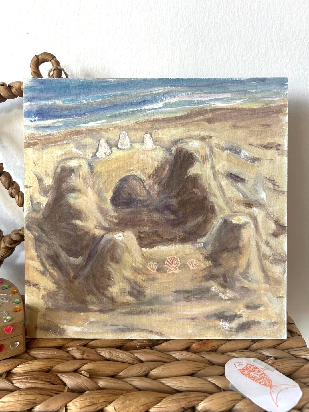 Painting sandcastle, Original Work - Etsy