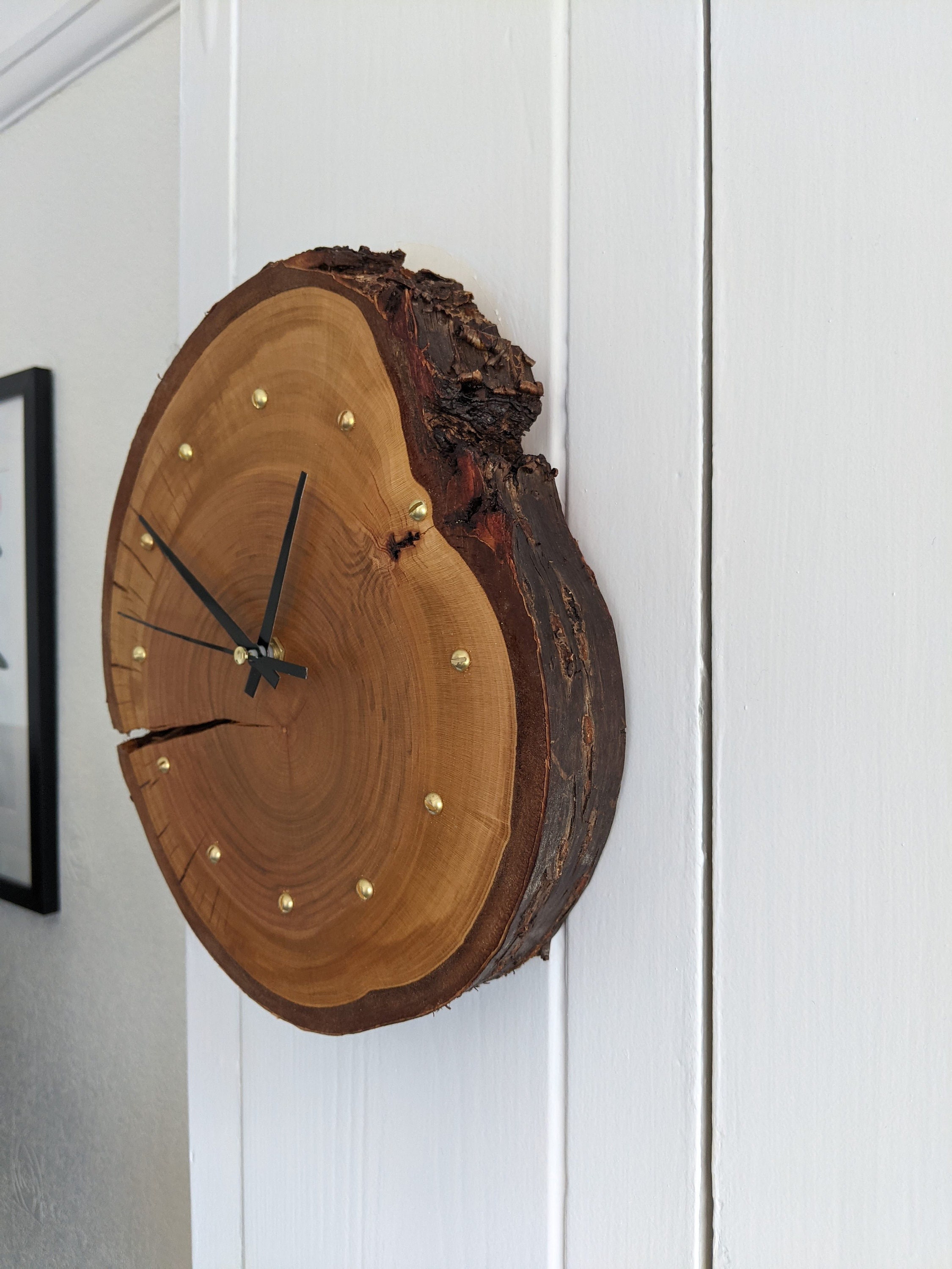 Wood Clock, Cherry Wood, Quartz Clock, Wood Truck, Wood Log, Rustic ...