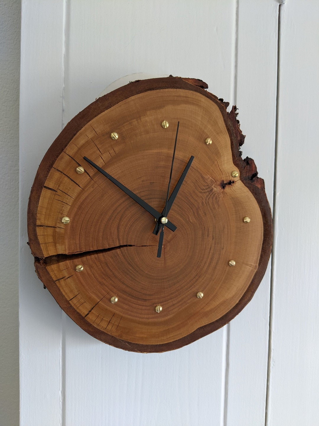 Wood Clock, Cherry Wood, Quartz Clock, Wood Truck, Wood Log, Rustic ...