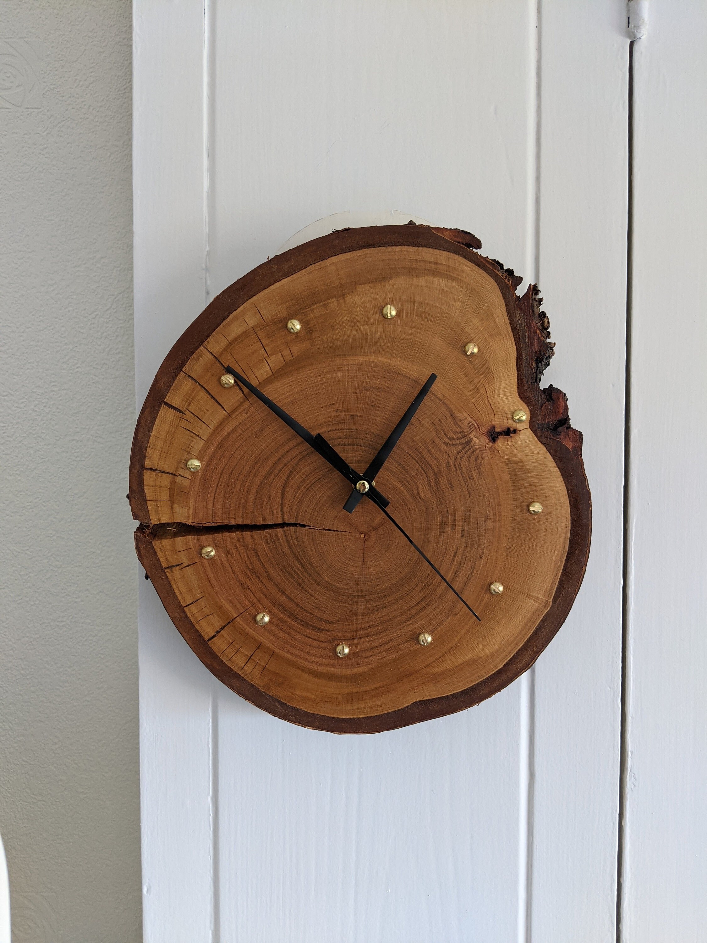 Wood Clock, Cherry Wood, Quartz Clock, Wood Truck, Wood Log, Rustic ...