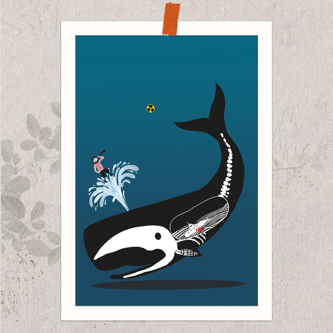 Animal Print - Atomic Whale - Small Poster, 15 X 21 Cm - Etsy