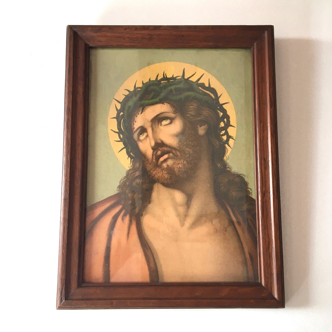 Ancient Lithograph of the Face of Christ - Etsy