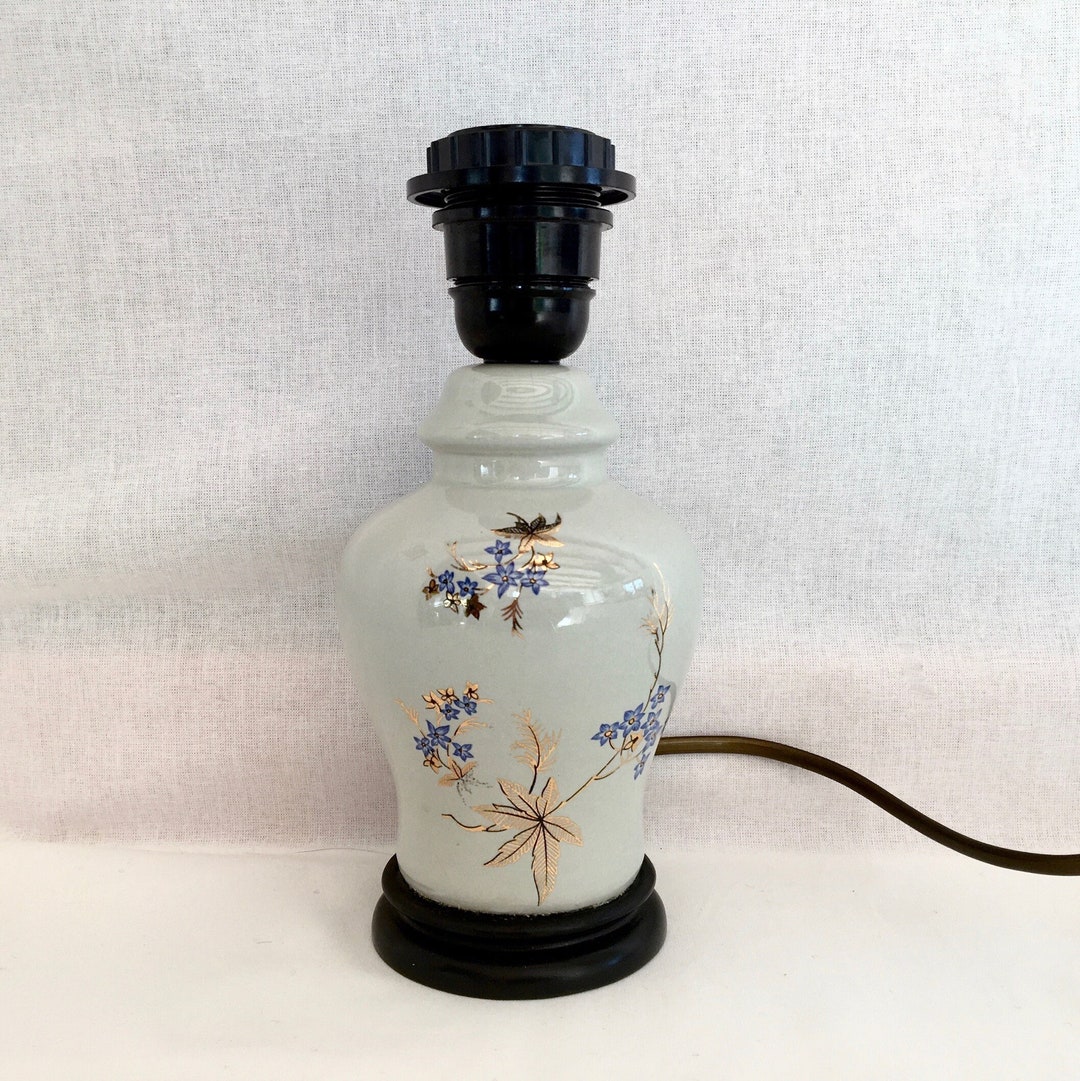 Vintage Floral Decor Earthenware Lamp Base - Etsy