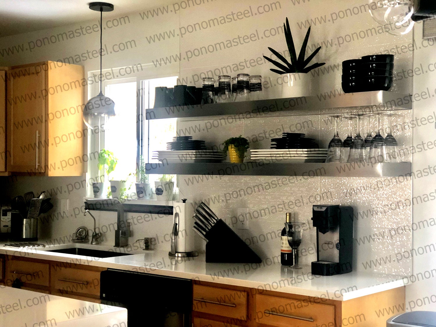 Stainless Steel Floating Shelves Kitchen