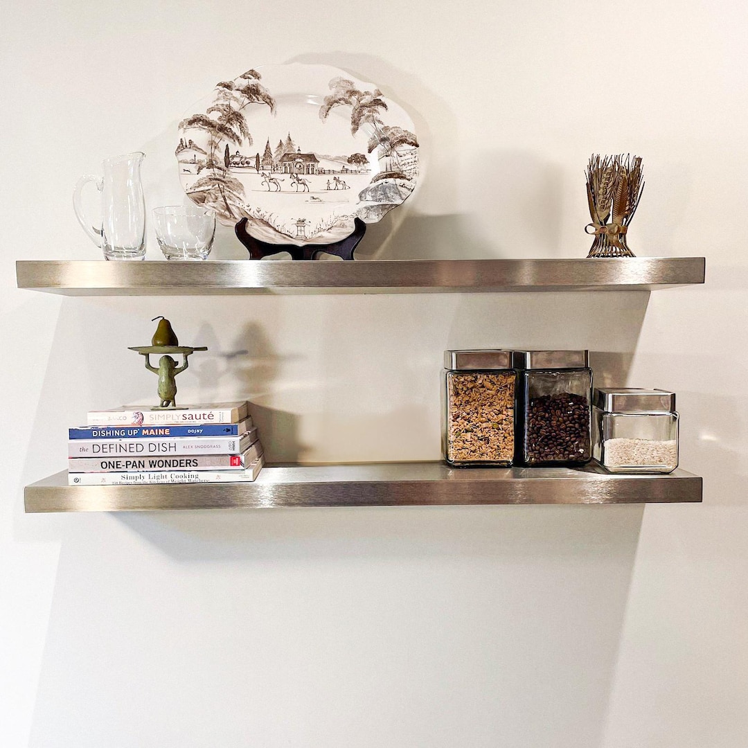 Custom Stainless Steel Floating Shelves by PONOMA® - Metal Bookshelves ...