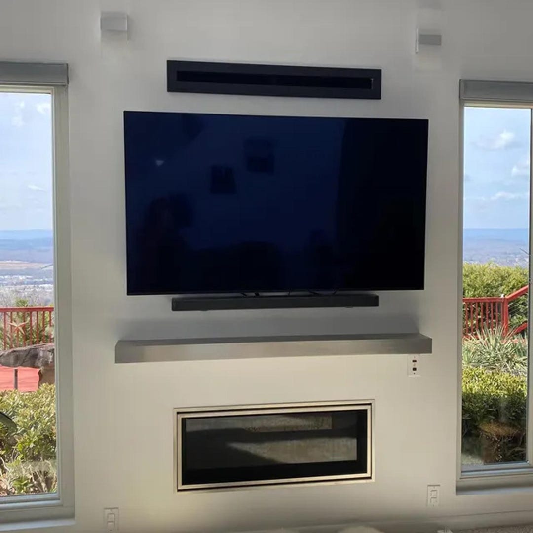 Fireplace Mantel Shelves, Metal Floating Shelves for Living Room ...