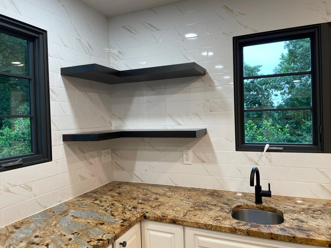 Stainless Steel Floating Kitchen Shelves Fireproof and Water Resistant ...