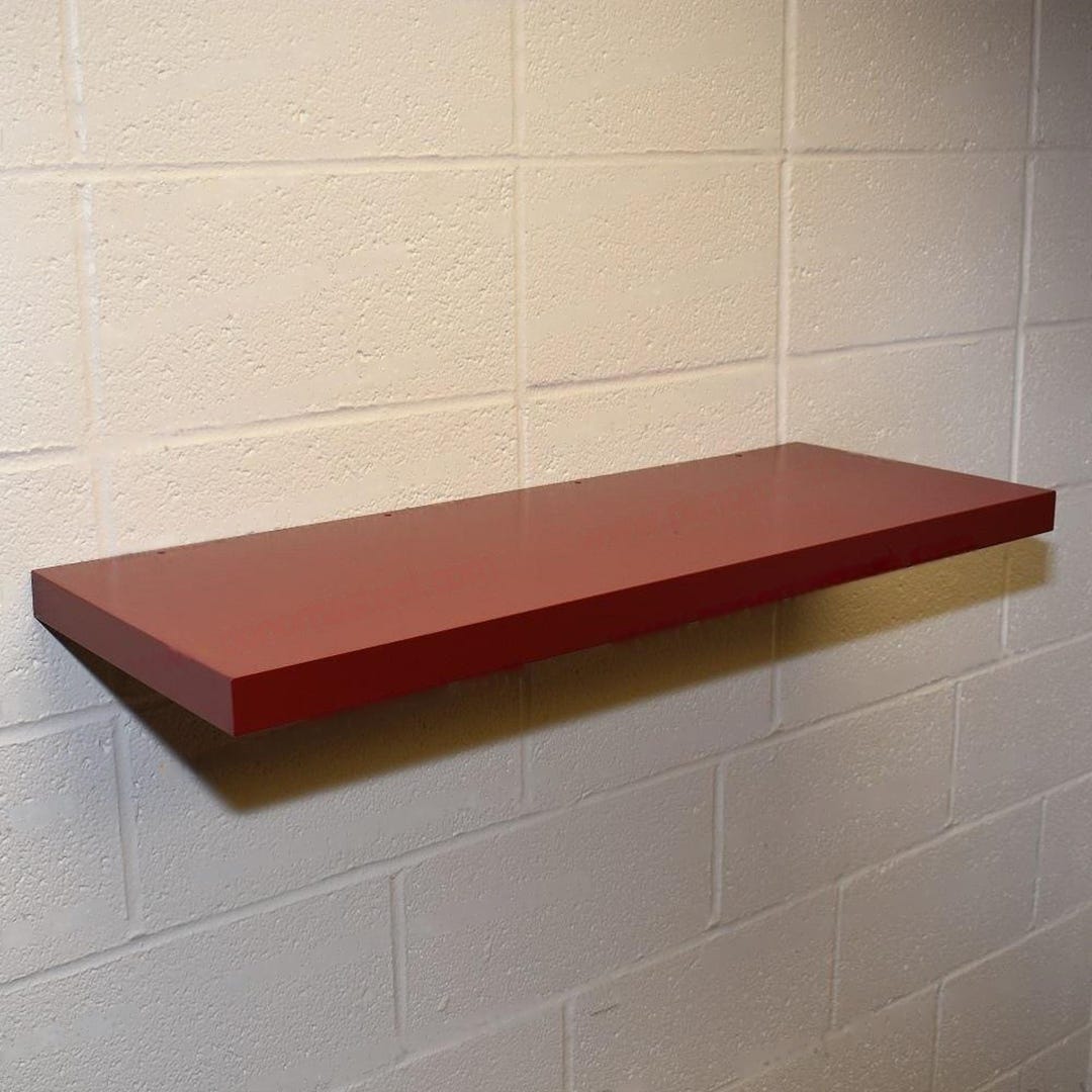 Red Floating Shelf: Stainless Steel, Waterproof, Industrial Decor - Etsy