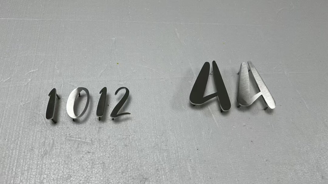 Brushed Stainless Steel Floating Letters | Modern Metal Sign, Custom ...