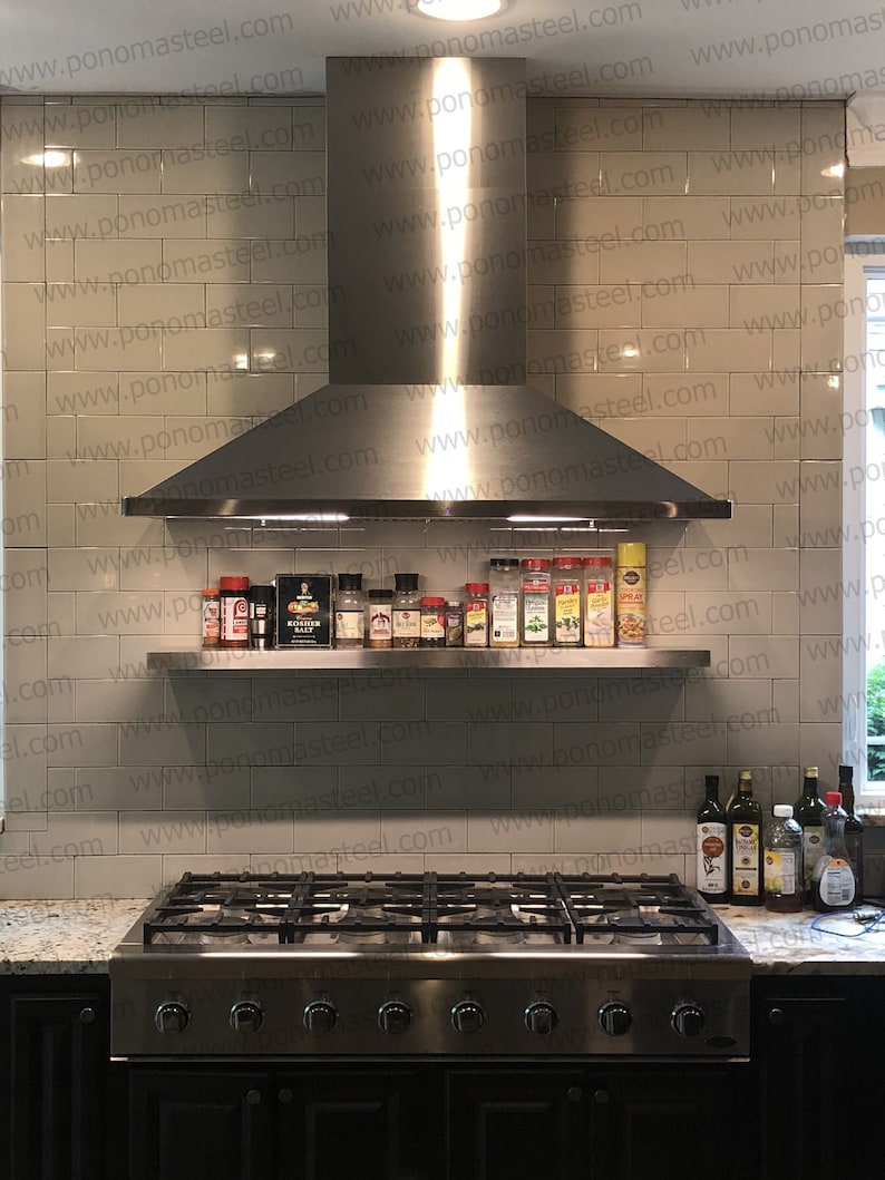 Stainless Steel Floating Mantel Shelf: Fireproof Over-range Decor - Etsy