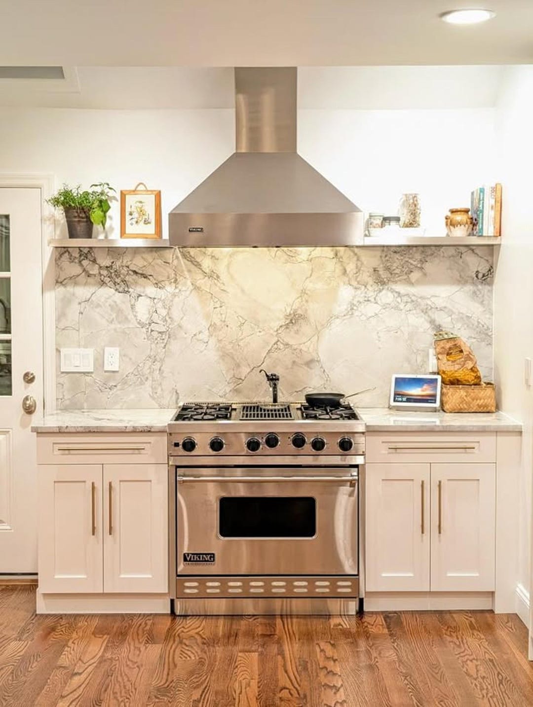 Custom Stainless Steel Floating Shelves for Below Kitchen Range Hood by ...