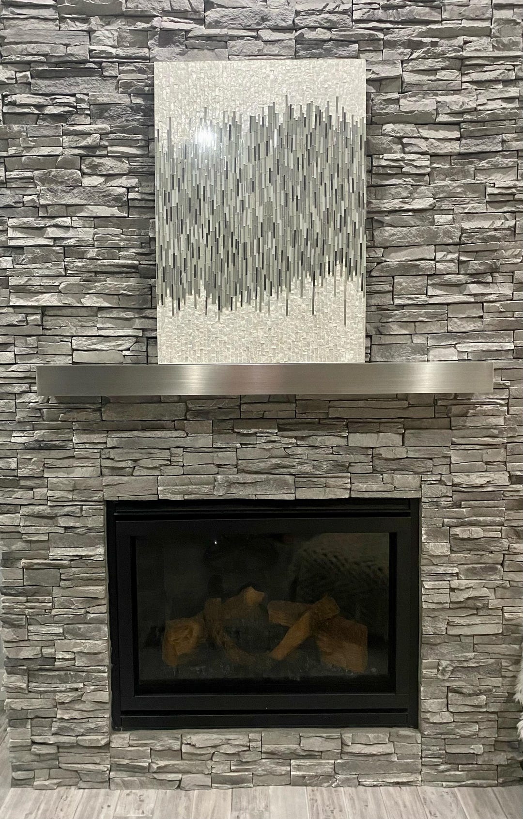 Fireproof Stainless Steel Mantel Shelf: Floating Fireplace Decor - Etsy