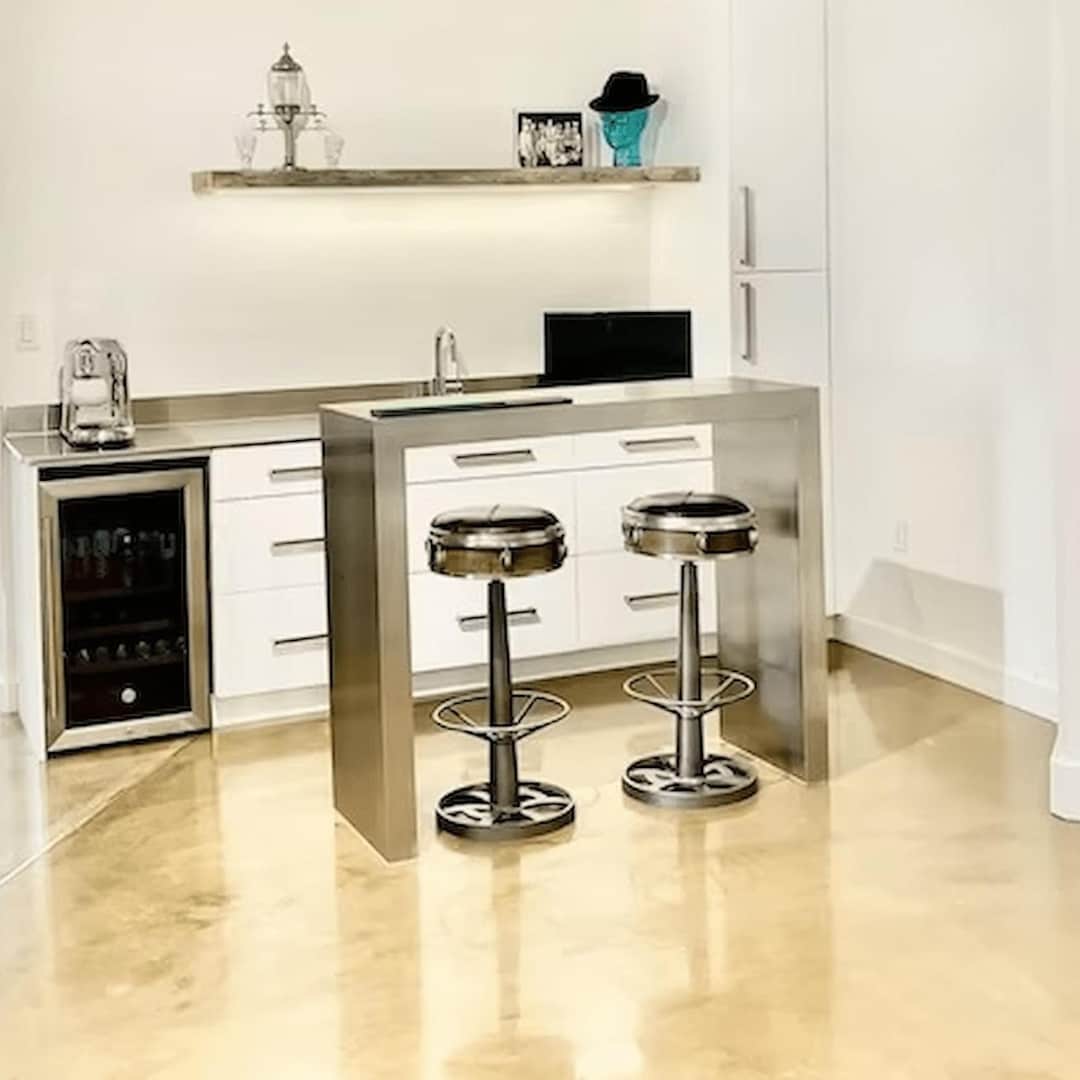 Stainless Steel Waterfall Bar Table With Stool: PONOMA Model-x - Etsy