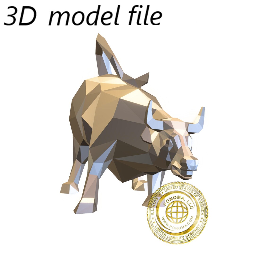 Bull Sculpture, Charging Bull 3D Model, DIY Metalworking OBJ, DXF Files ...