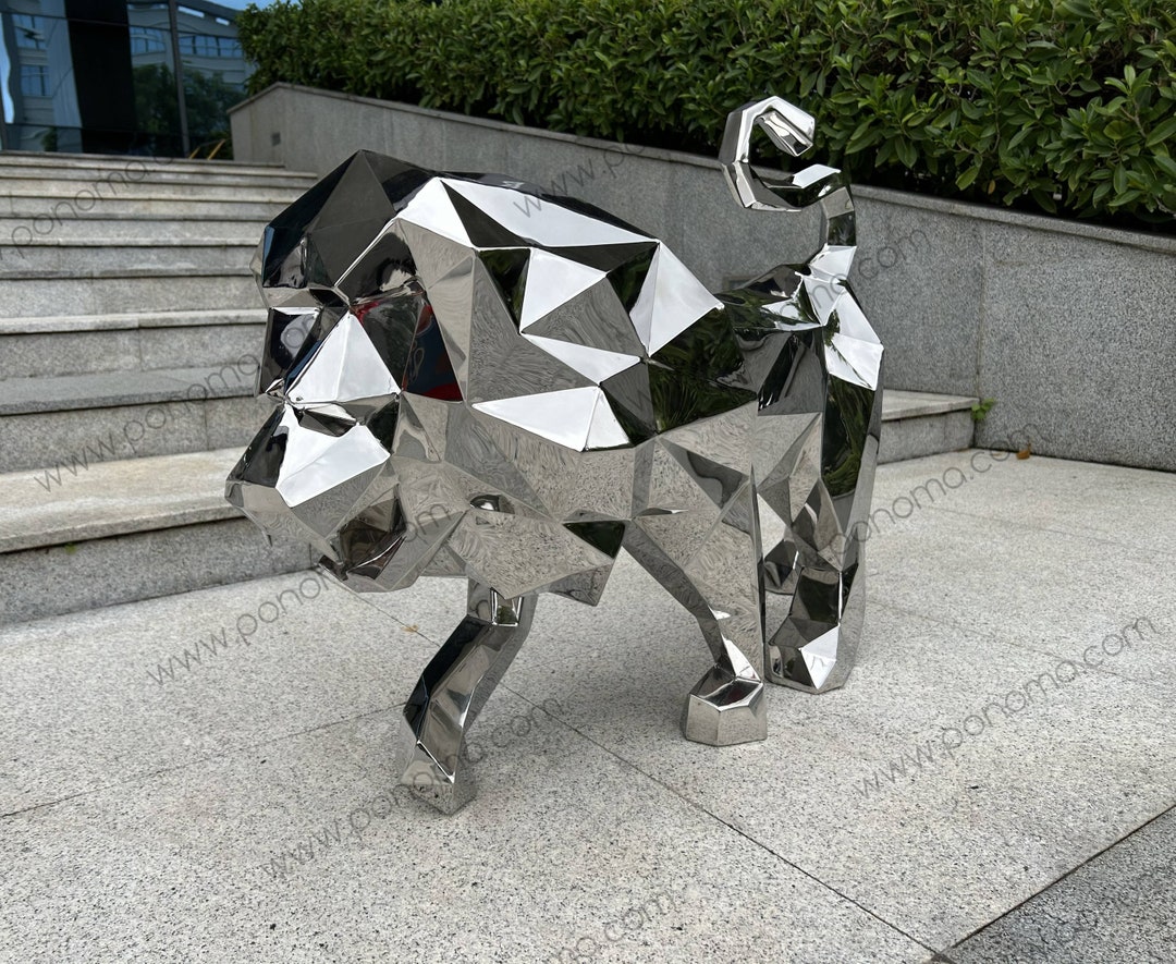 Metal Animal Statues, Lion Outdoor Sculpture, Panther Garden Statue ...