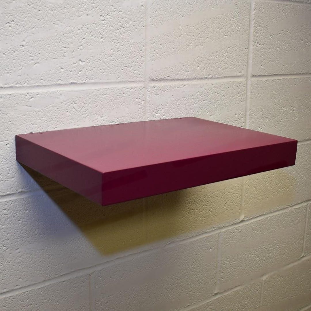 Red Heavy Duty Wall Shelves by PONOMA® - Gold Metal Floating Shelves ...