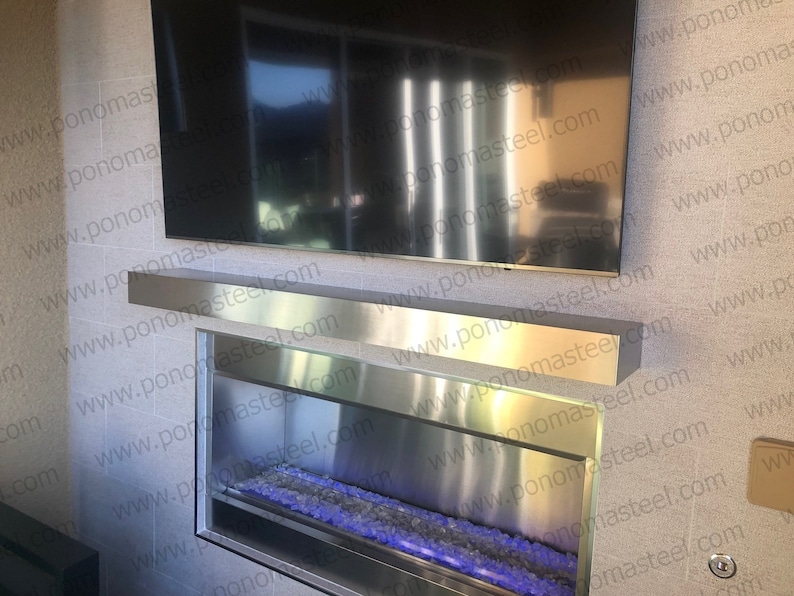 Stainless Steel Floating Mantel Shelf: Fireproof Over-range Decor - Etsy