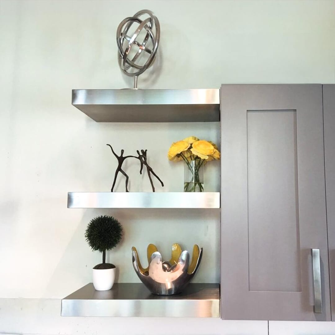 Stainless Steel Floating Shelf: Waterproof Metal Organizer - Etsy