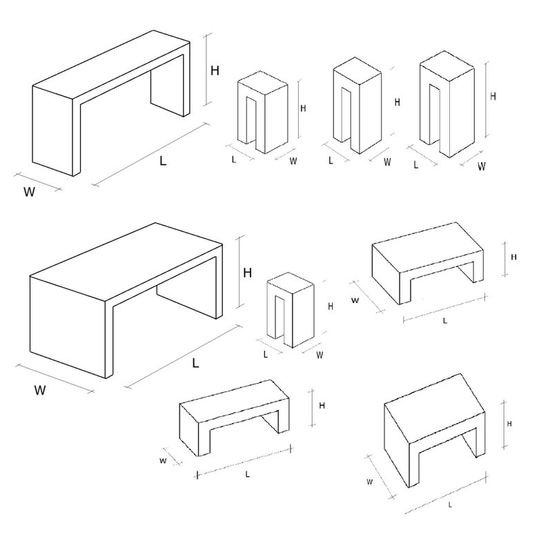 Waterfall Table Bar Counter Stool Coffee Table Bench - Etsy
