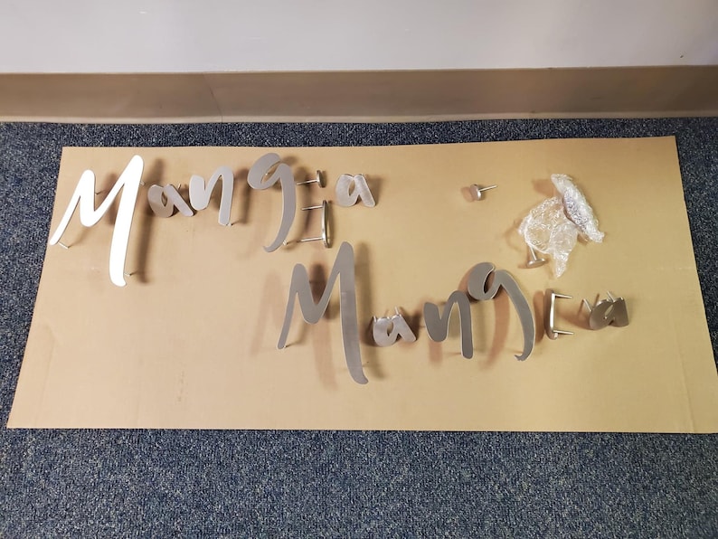 Brushed Stainless Steel Letters & Numbers Floating on Studs With ...