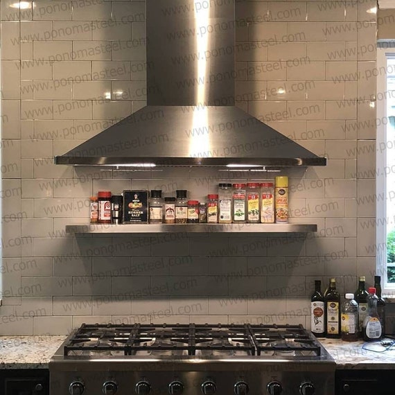 Metal shelf over stove store