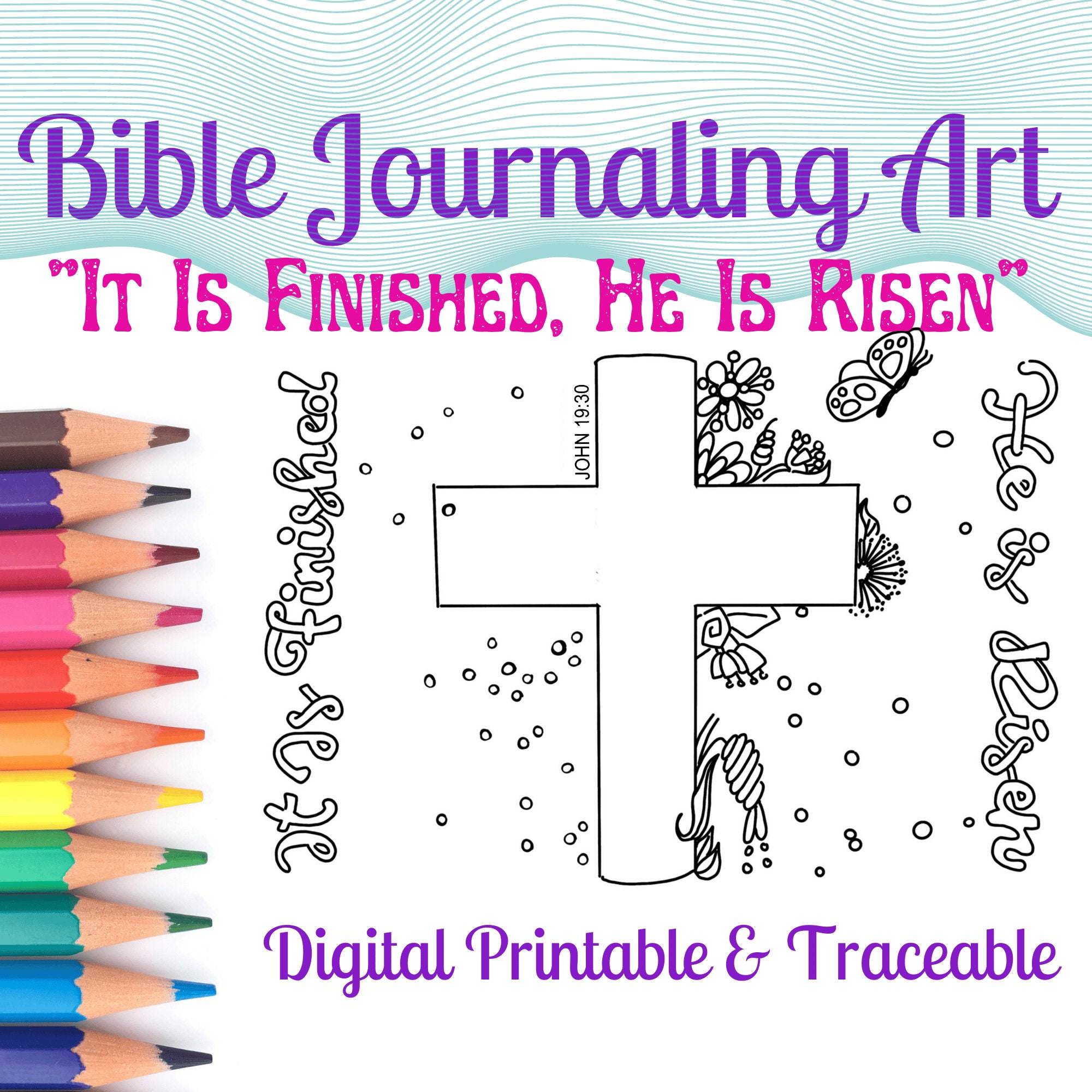 Easter Bible Journaling "it is Finished" Digital Printable - Etsy