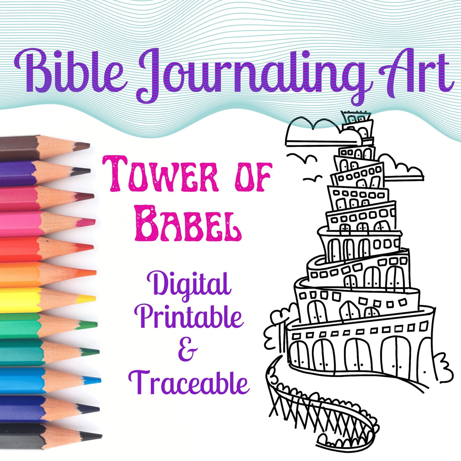Bible Journaling "tower of Babel" Digital Printable - Etsy