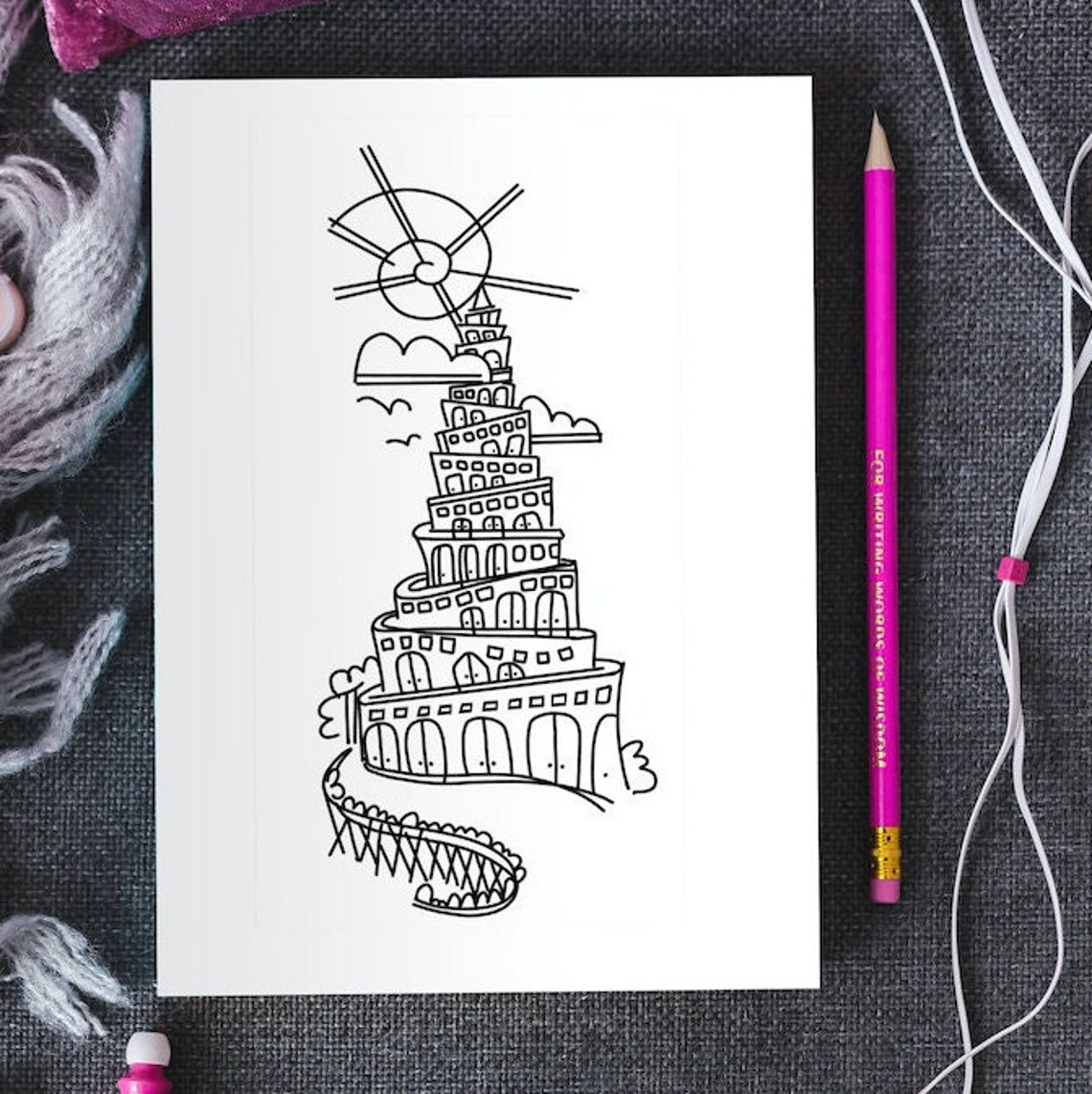 Bible Journaling tower of Babel Digital Printable - Etsy