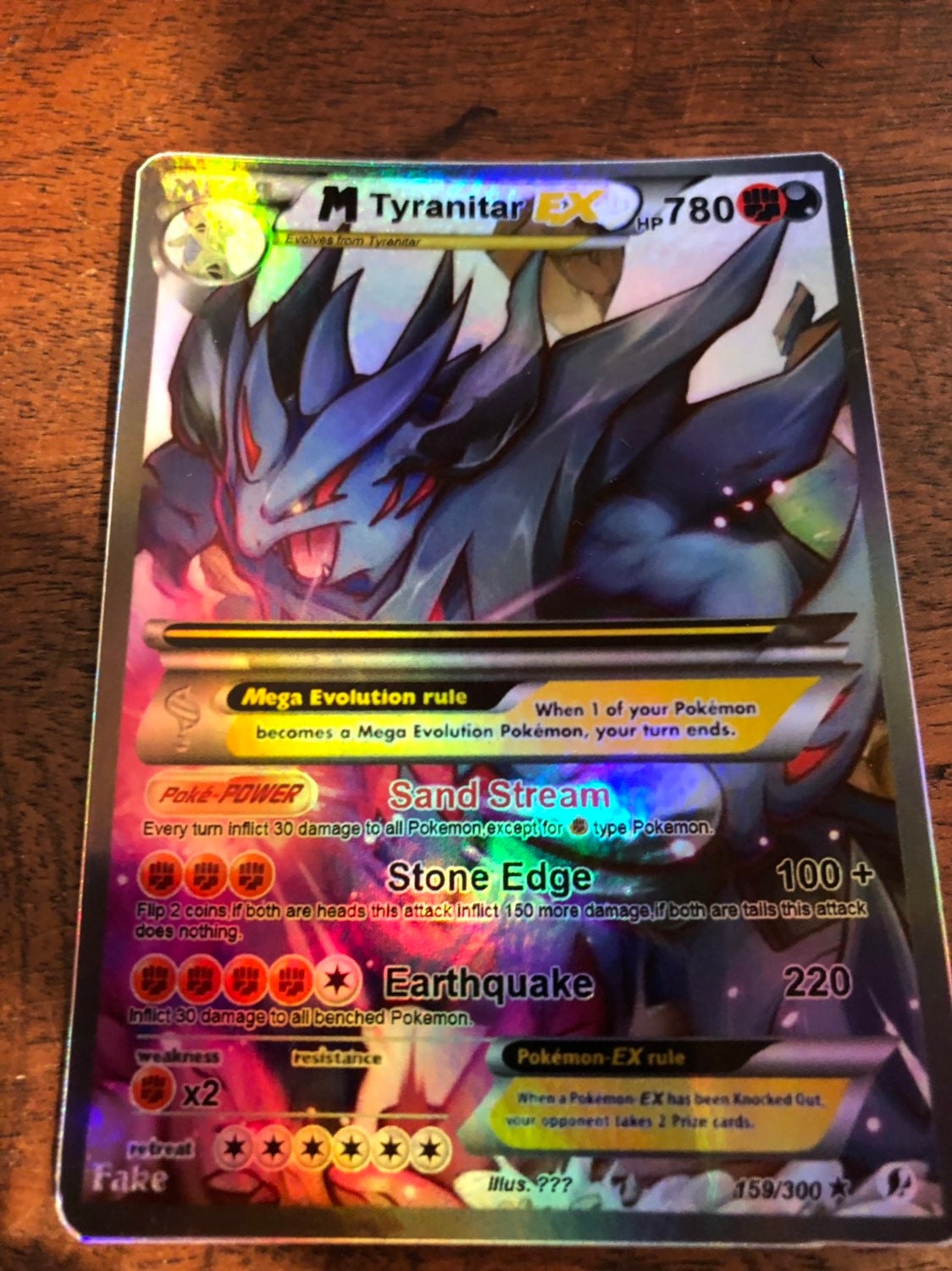 Tyranitar shiny m mega gx ex orica custom pokemon card | Etsy