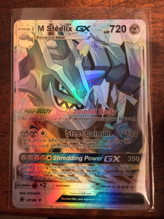 M steelix ex gx orica custom pokemon card | Etsy