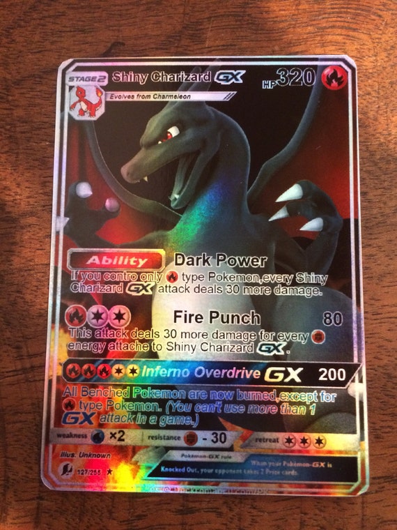 Mega charizard shiny ex gx pokemon orica proxy card | Etsy